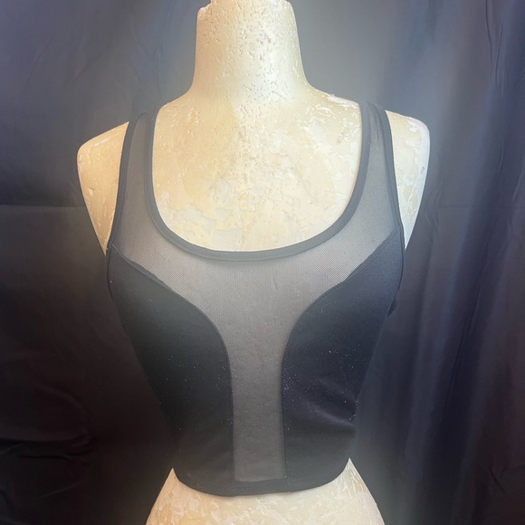 Body Central | Tops | Body Central Crop Top Tank Top Black With Mesh ...